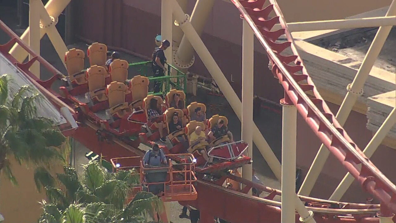 Riders rescued from Hollywood Rip Ride Rockit at Universal...